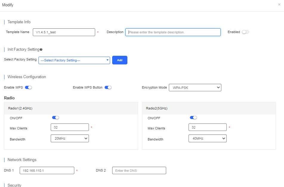 Initial Configuration Template