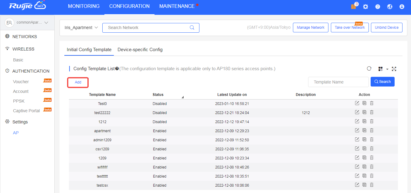 Initial Configuration Template