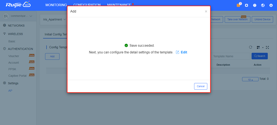 Initial Configuration Template